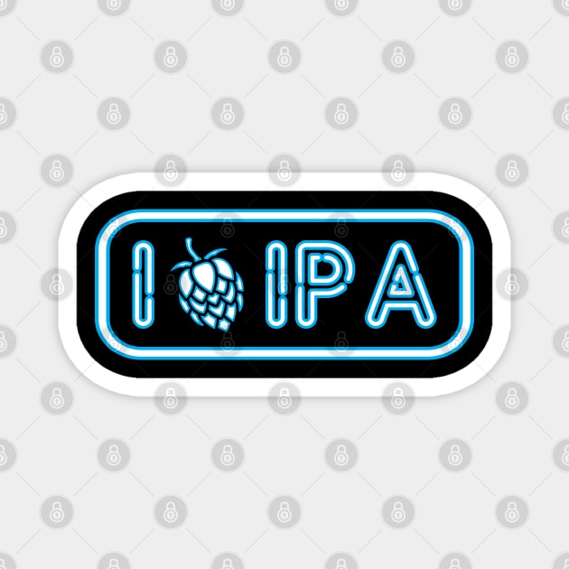 I Love IPA Blue Neon Sign - Beer Hops Neon - Magnet | TeePublic