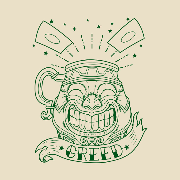 Greed- line version - Tattoo - Tapestry | TeePublic