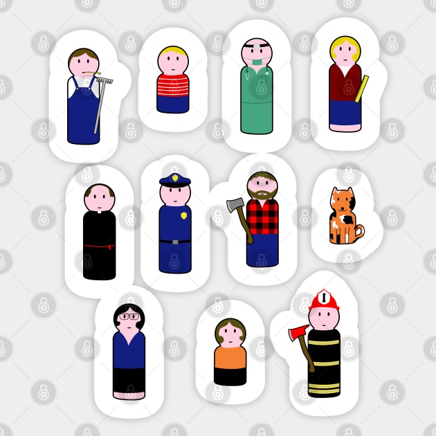 peg people no streaker - Toy Child - Sticker | TeePublic