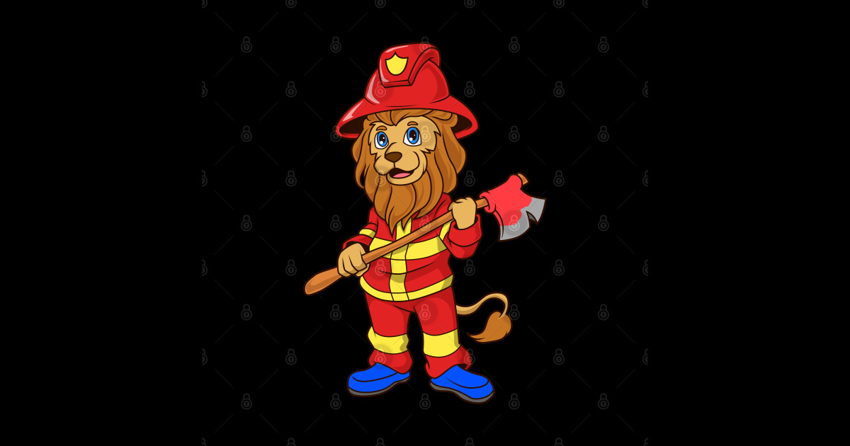 Fireman Tiger - Firefighter Kid - Sticker | TeePublic