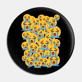 Crying Face Emoji Pins and Buttons for Sale | TeePublic