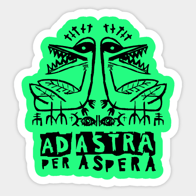 Ad Astra Per Aspera Birds (White Ink) - Artist - Sticker | TeePublic