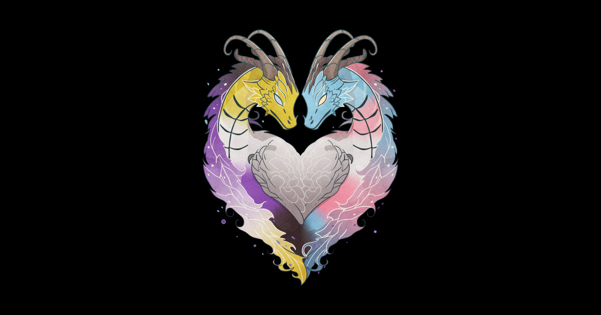 Nonbinary Transgender Dragons LGBT Pride Flag - Nonbinary - Sticker ...