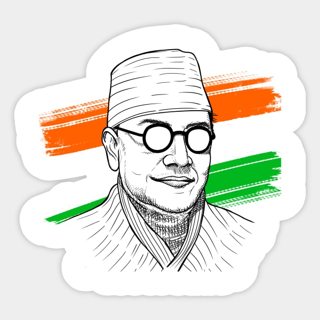 Netaji Subhas Chandra Bose - Subhas Chandra Bose - Sticker | TeePublic