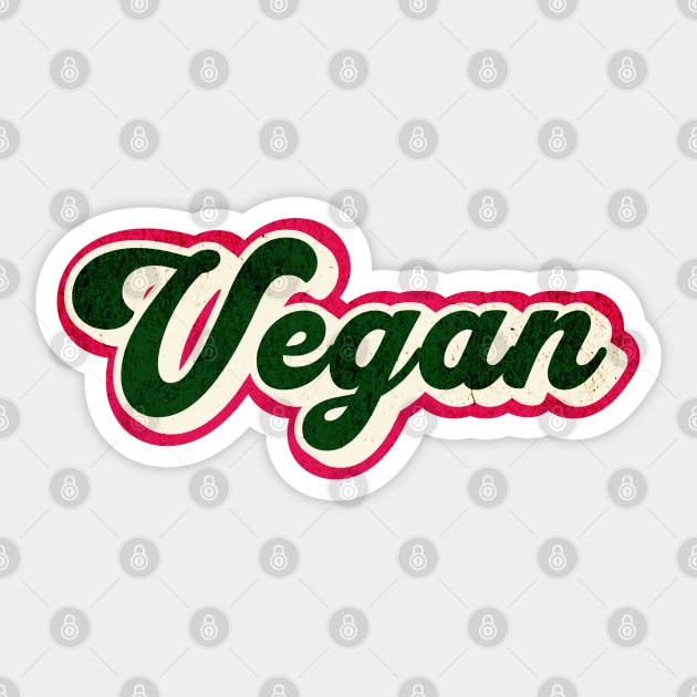 Retro Vegan Graphic Logo - Vegan - Sticker | TeePublic