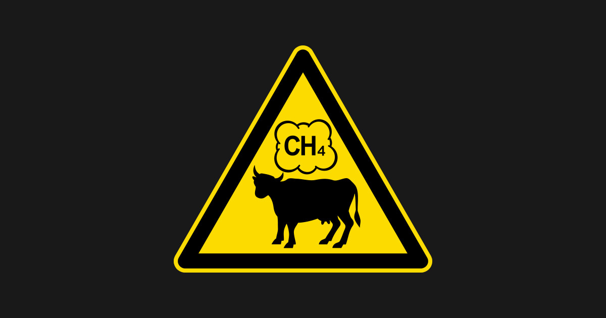 Cow Methane Warning Sign - Cow Methane - T-Shirt | TeePublic