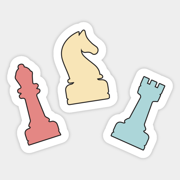 Chess pieces sticker pack - Chess - Sticker | TeePublic