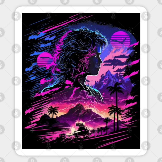 Synthwave retro futuristic person woman abstract design - Sjg Digital ...