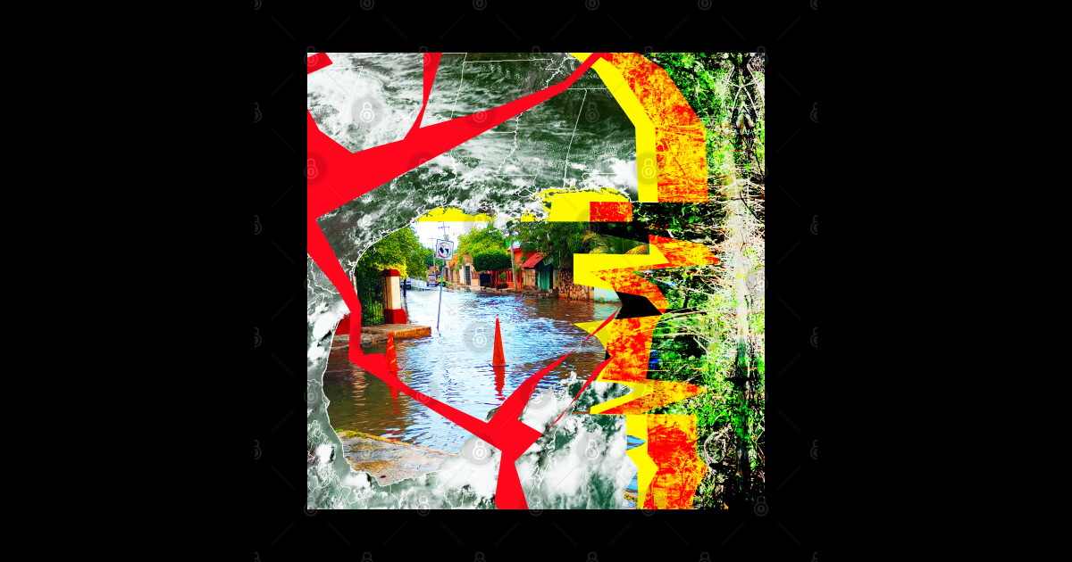 flood city collage art ecopop landscape geographic design - Flood ...