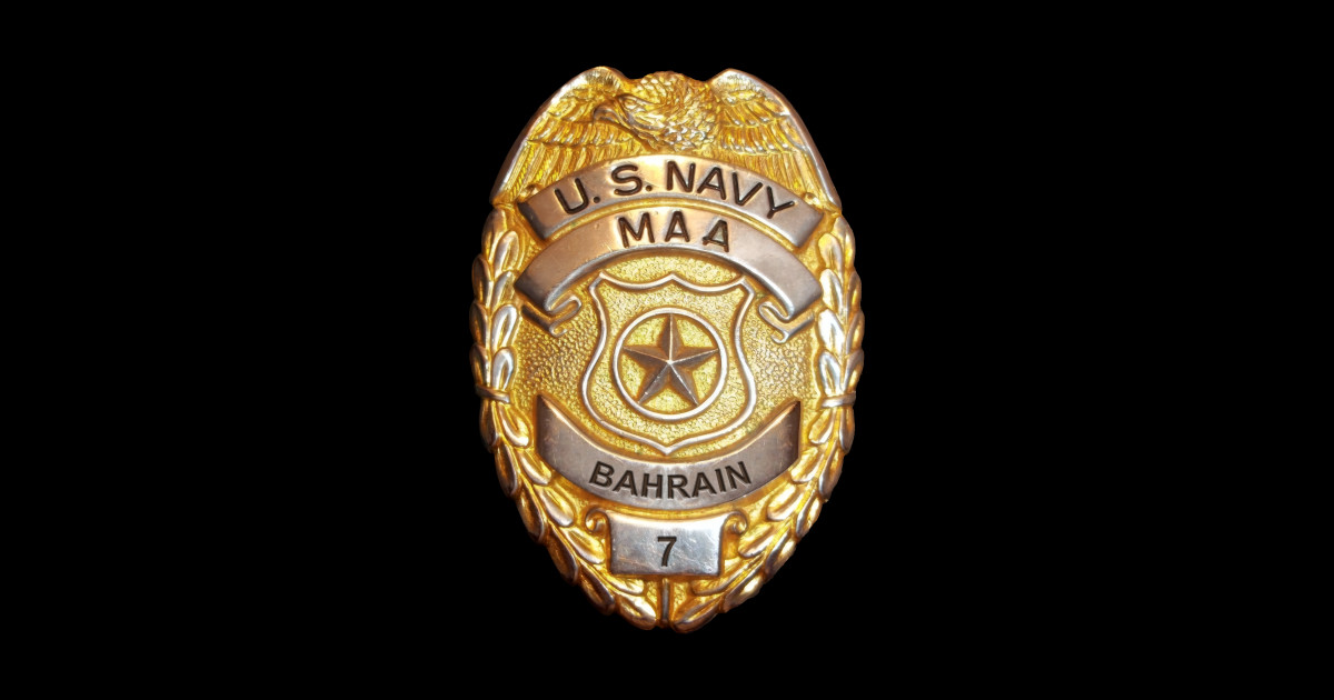 U.S. Navy Master At Arms NSA Bahrain Badge Gold - Maa Badge - Sticker ...