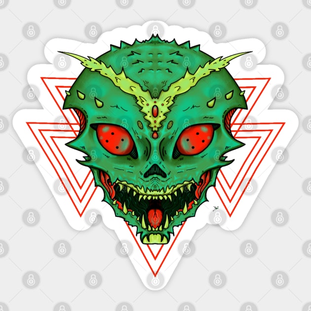 Insectoid Alien Geometry - Aliens - Sticker | TeePublic