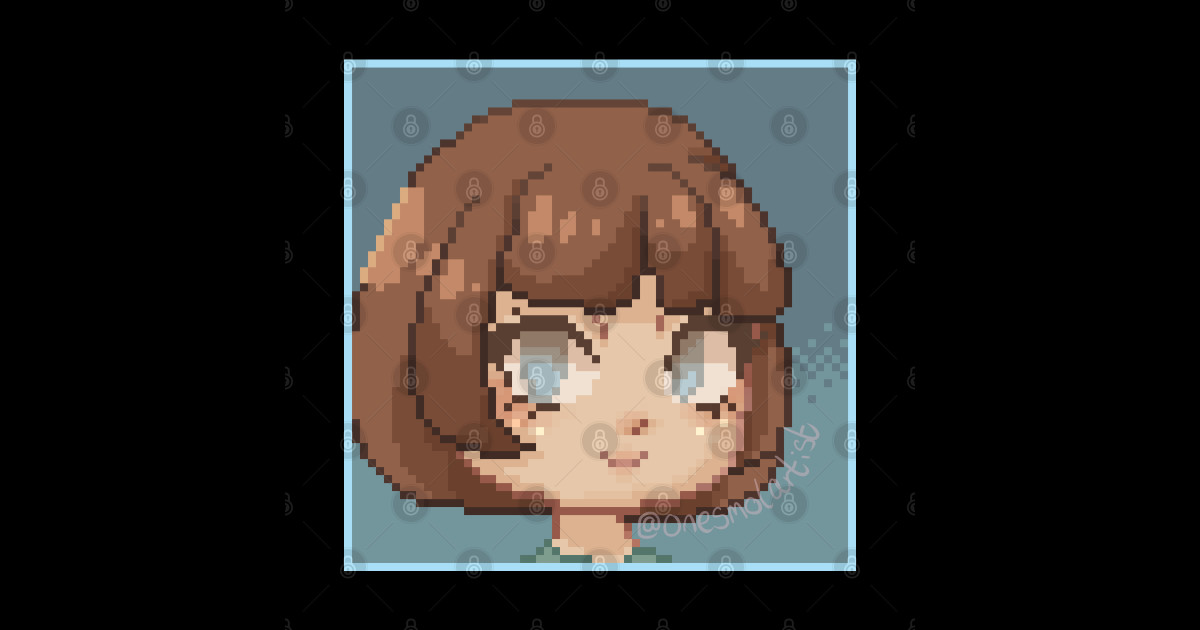 Pixel art girl - Pixelart - Sticker | TeePublic