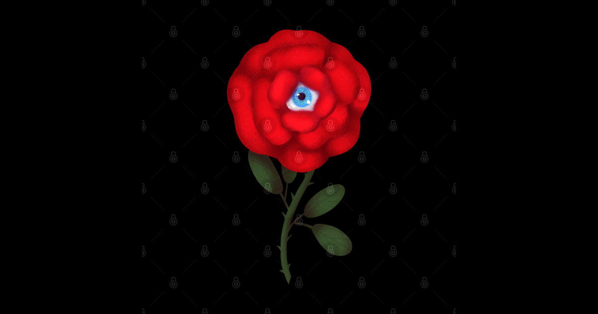 Horror rose with eye, vintage evil Halloween theme - Halloween Eye ...