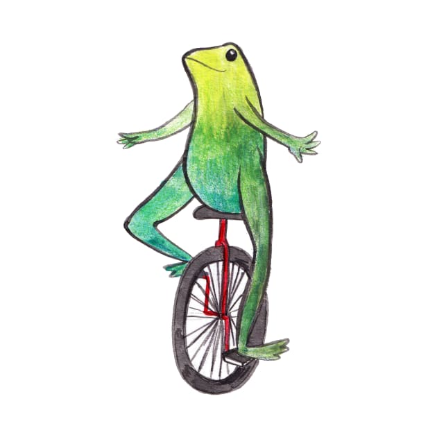 Dat Boi Watercolor Unicycle Frog - Dat Boi Meme - T-Shirt | TeePublic