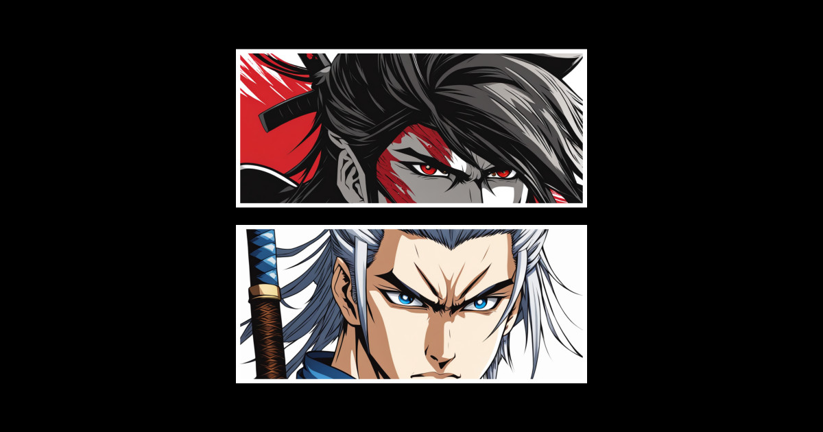 Red vs Blue Anime Angry Eyes - Anime Eyes - Sticker | TeePublic