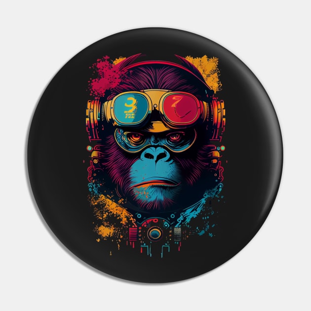 Anime Cyber Ape (Sci-Fi Ape Vintage Retro Future Design Cyberpunk Space ...
