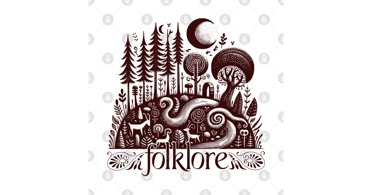 Dark Aesthetic Forest with Mythical Qualities - Folklore - T-Shirt ...