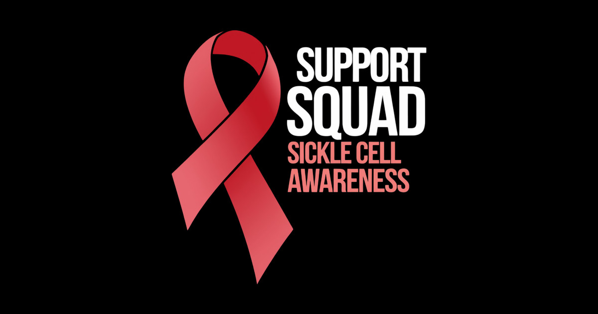 Support squad - Sickle Cell Awareness Month burgundy ribbon - Sickle ...