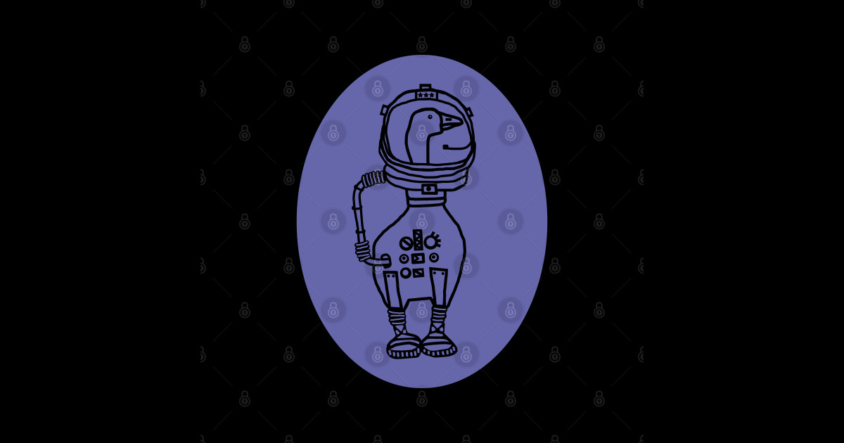 Space Goose Sci Fi Astronaut Oval - Sci Fi - Sticker | TeePublic