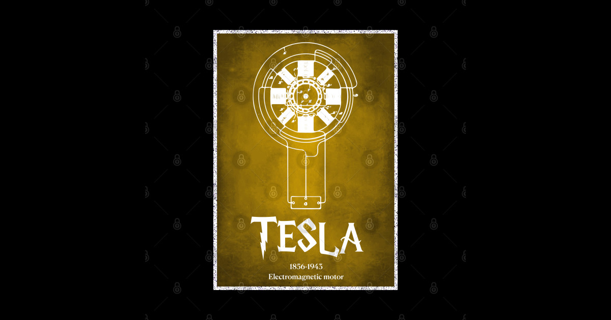 Nikola Tesla Electromagnetic Motor AC - Tesla - Magnet | TeePublic