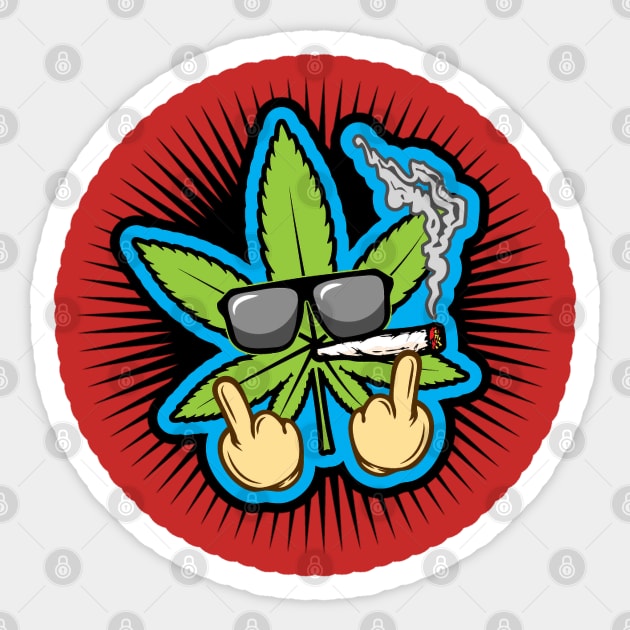 BAD ASS MARIJUANA LEAF - Marijuana - Sticker | TeePublic