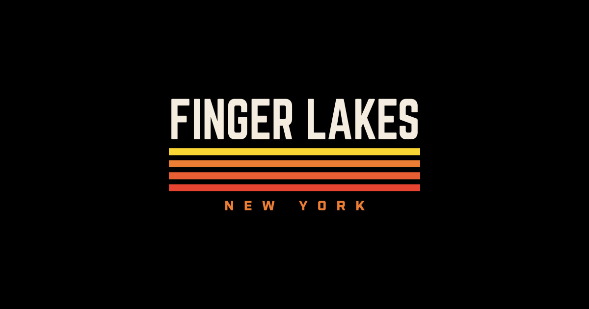 Finger Lakes New York Retro Vintage Stripes - Finger Lakes - Pin ...