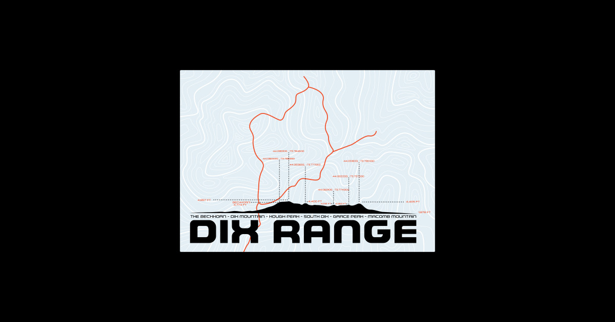 Dix Range Adirondacks - Dix Mountain - Sticker | TeePublic