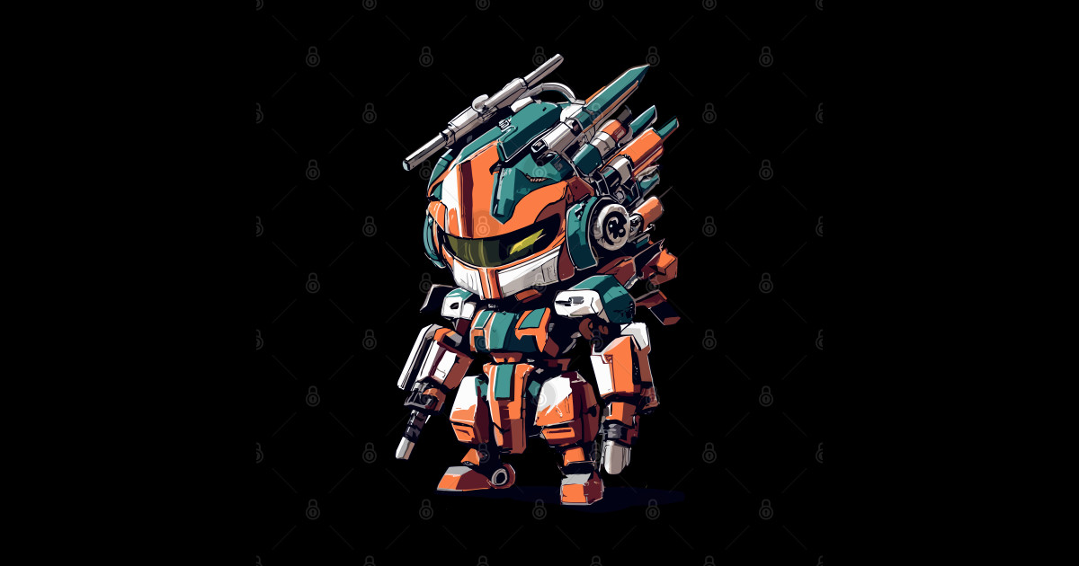 Tiny Mech Warrrior - Mecha - Sticker | TeePublic
