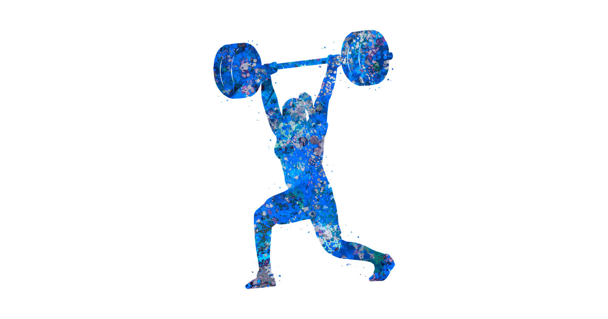 Gym Weightlifter female watercolor blue - Weightlifter - T-Shirt ...