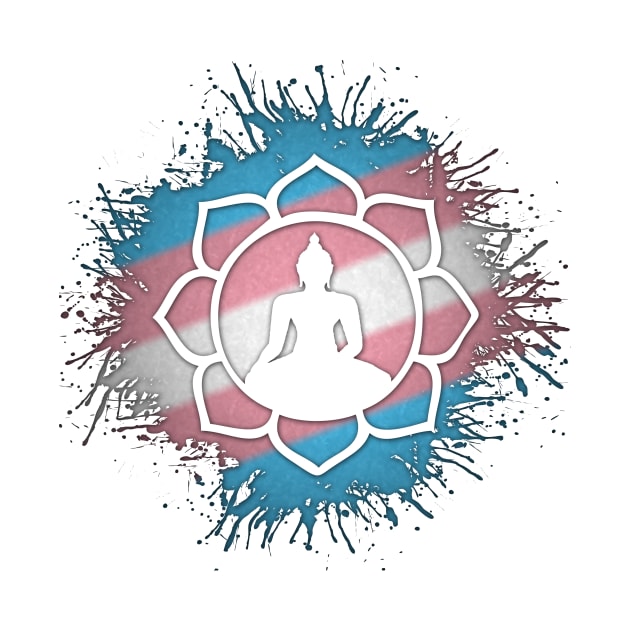Paint Splatter Transgender Pride Flag Lotus Symbol - Lotus Flower - T ...