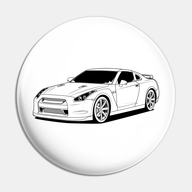 jdm gtr r35 legend 1 black print - Nissan Gtr R35 - Pin | TeePublic