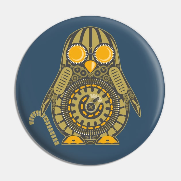 Clockwork Steampunk Penguin with Goldfish Engine and Cane - Penguin ...