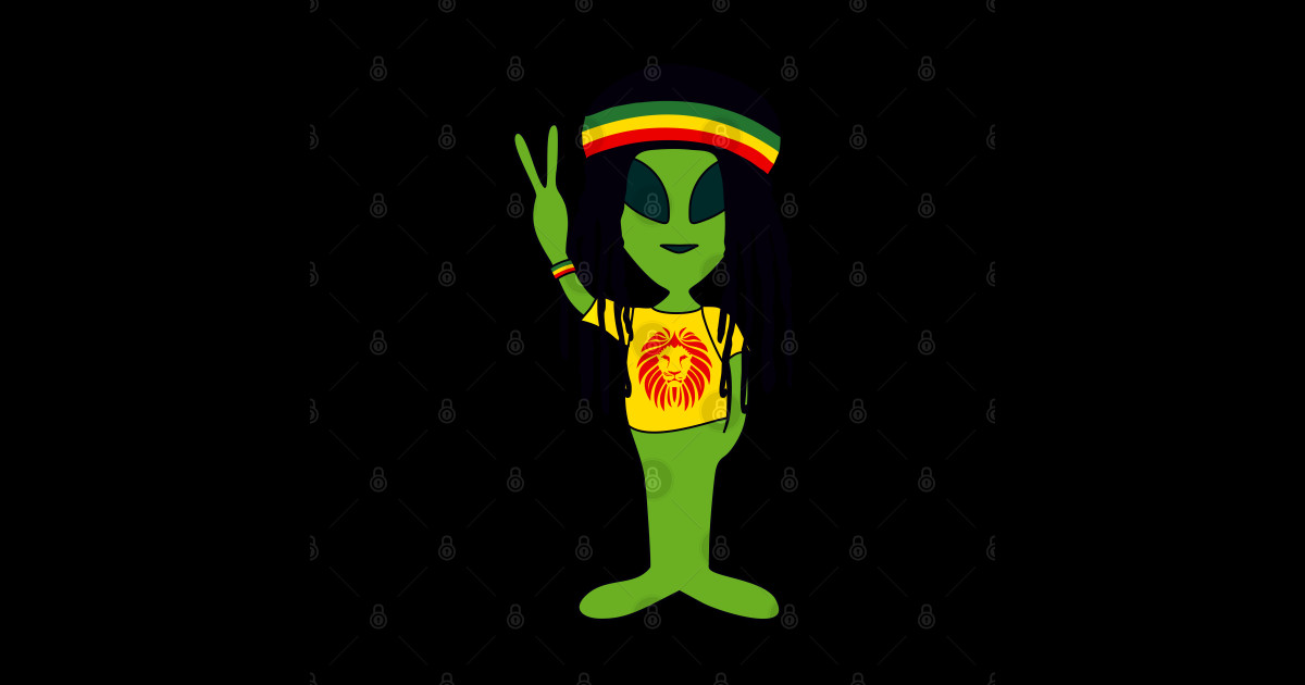 Peace Alien - Rasta Reggae Friend - Lion T-Shirt - Alien Reggae - Mug ...
