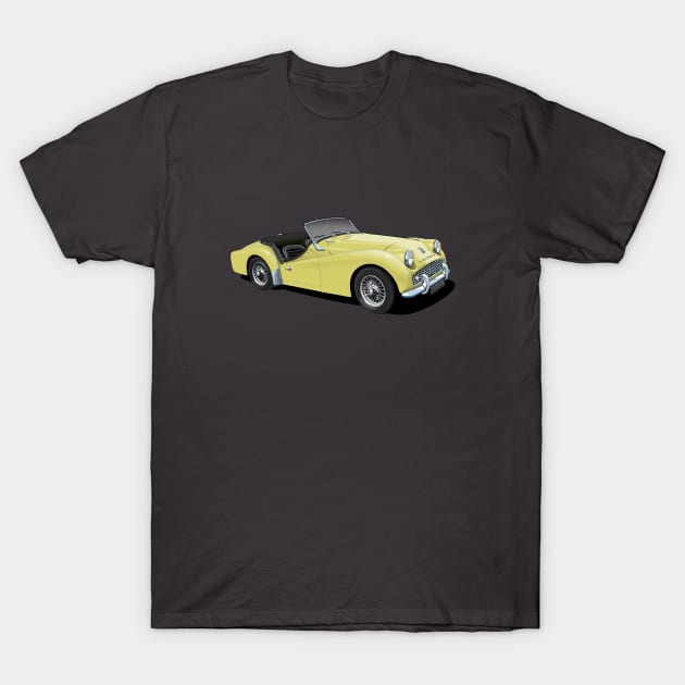 Triumph TR3 in yellow - Triumph Tr3 - T-Shirt | TeePublic