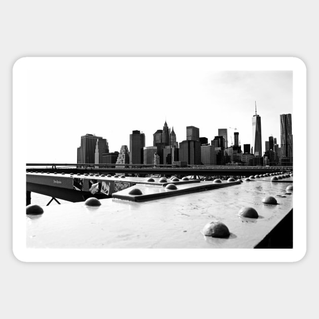 Manhattan from Brooklyn Bridge - Manhattan - Sticker | TeePublic