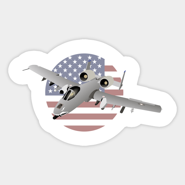 American A-10 Warthog Jet Aircraft - A10 - Sticker | TeePublic