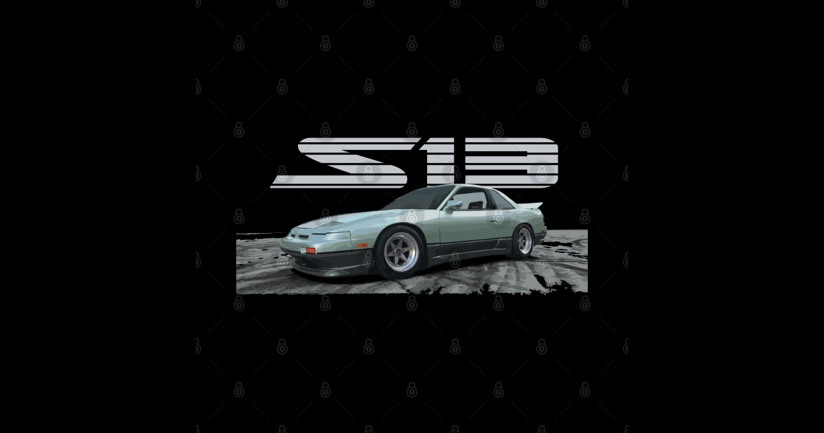 seafoam green s13 two tone drift car - S13 - Sticker | TeePublic