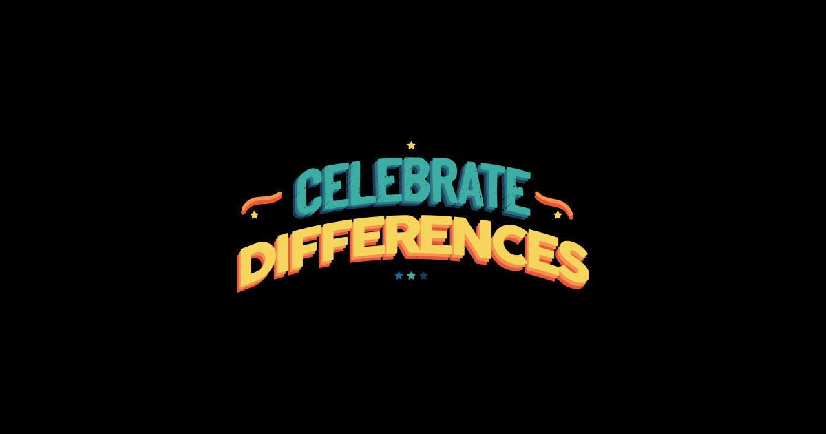 Celebrate differences typography diversity - Typographic - Sticker ...