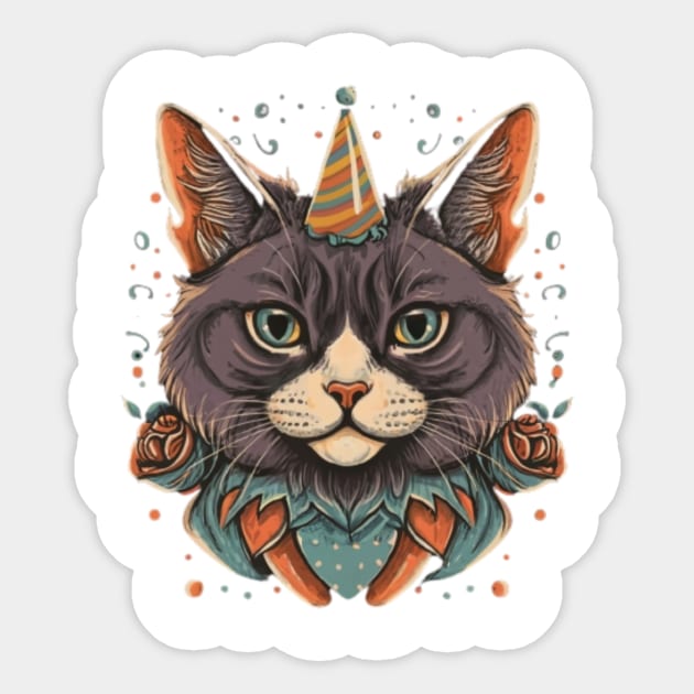 Sad Birthday Cat Meme - Sad Cat Meme - Sticker | TeePublic
