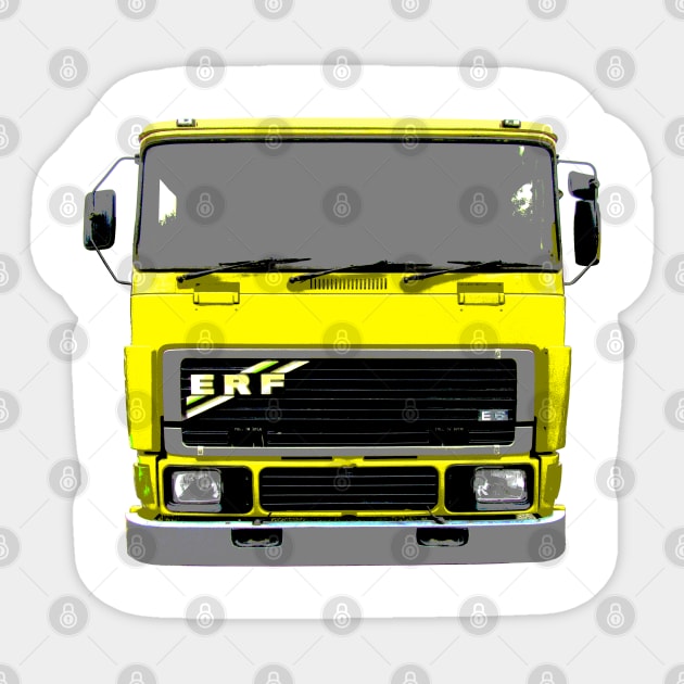 ERF E6 1980s classic heavy lorry yellow - Erf - Sticker | TeePublic