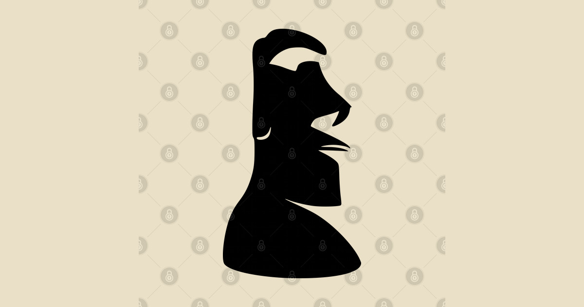 Easter Island Rapa Nui - Moai Head Statue Outline - Easter Island - T ...