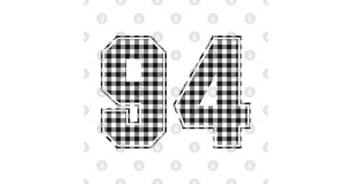 Plaid Number - 94 - Dark - Plaid Checks Tavare Number Sports - T-Shirt ...