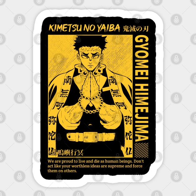 Gyomei yellow demon - Demon Slayer Kimetsu No Yaiba - Sticker | TeePublic