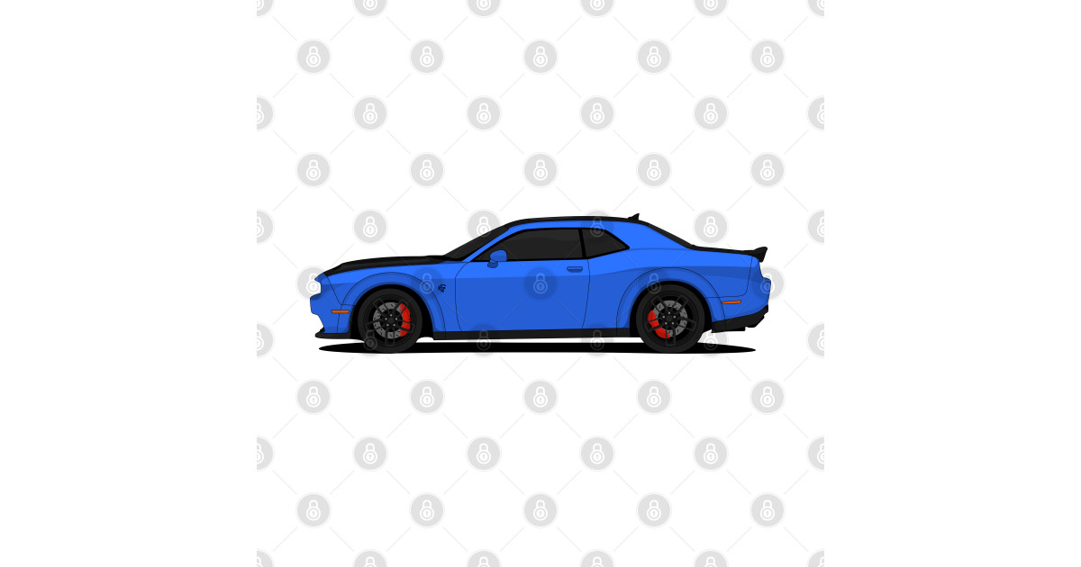 HELLCAT SIDE BLUE - Dodge Hellcat Challenger - T-Shirt | TeePublic