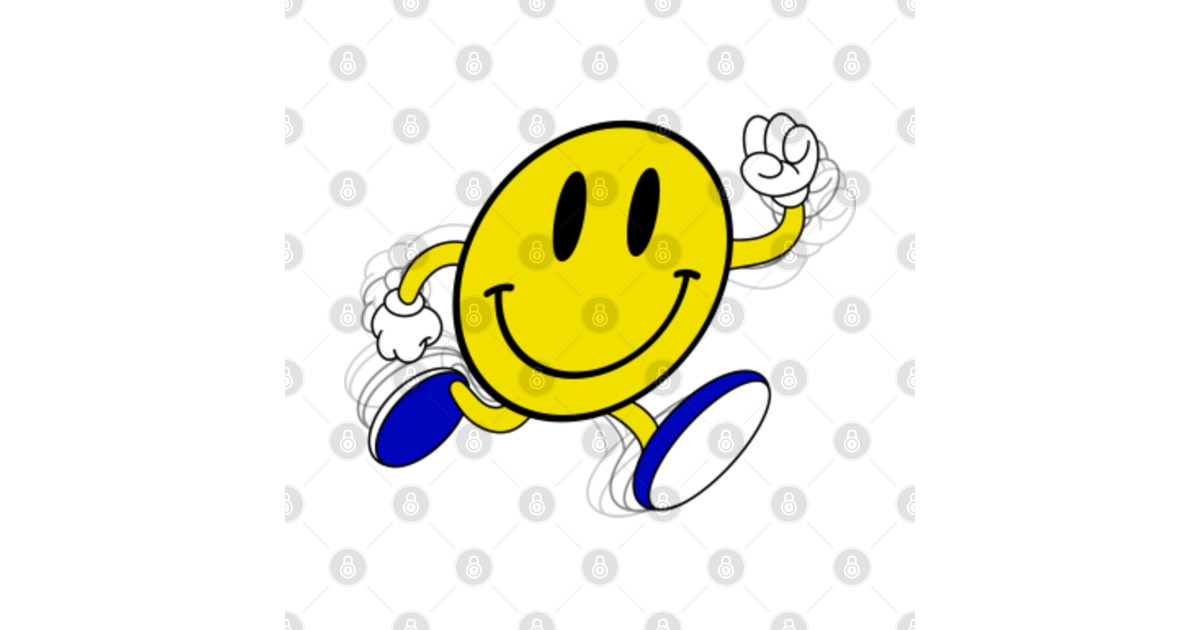 Running Smiley - Smiley - T-Shirt | TeePublic
