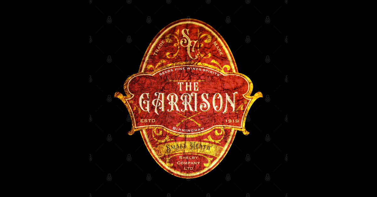 The Garrison Pub Emblem Design Red and Gold - Peaky Blinders - Sticker ...