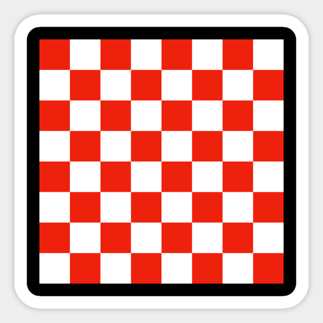 Red and White Checker - Checker - Sticker | TeePublic