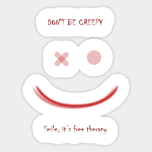 CREEPY SMILE - World Smile Day - Sticker | TeePublic
