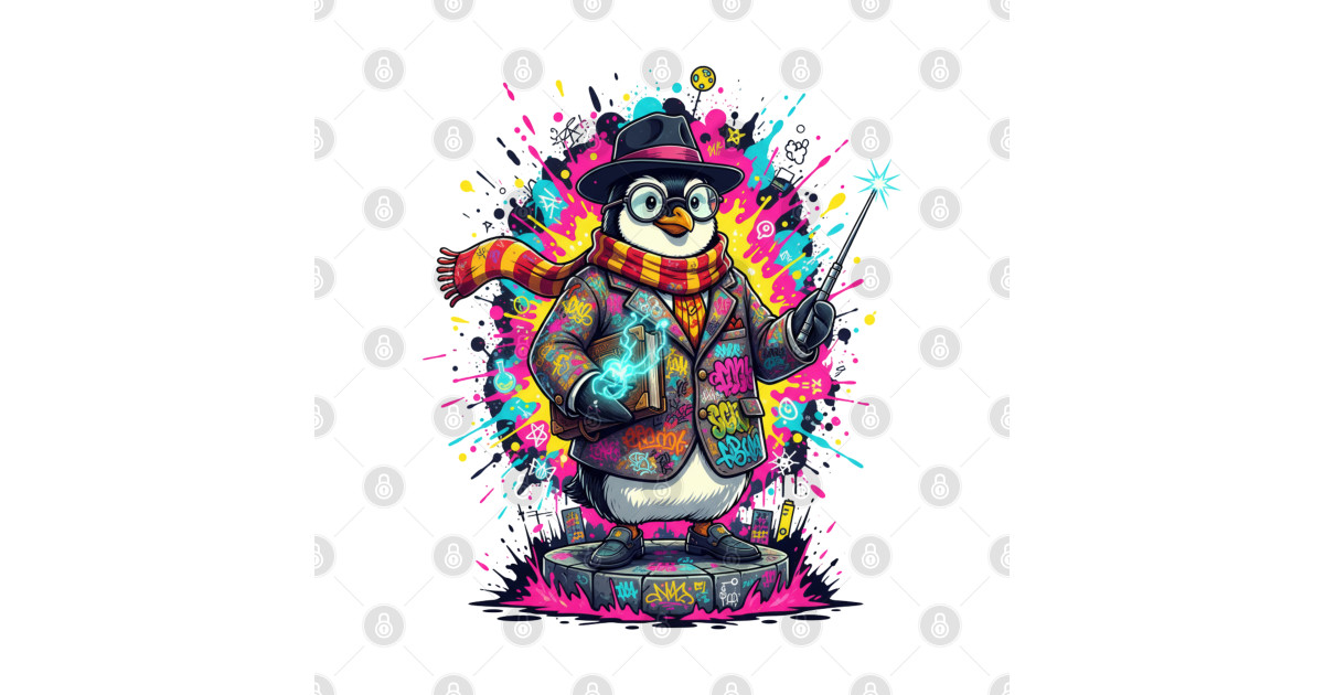 Urban Academia Penguin - Professor Penguin - T-Shirt | TeePublic