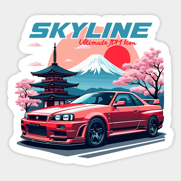Skyline GTR R34 - Gtr - Sticker | TeePublic